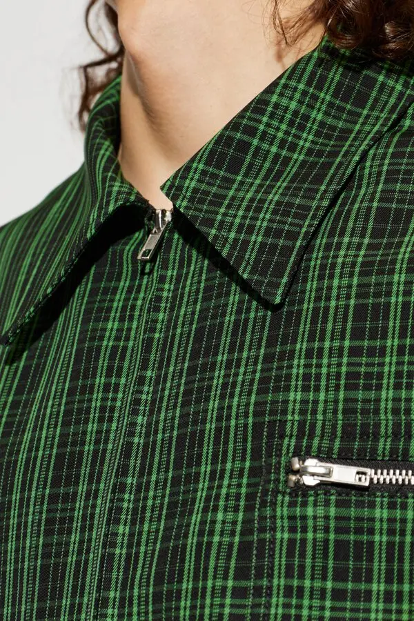 Marni Plaid Wool-cotton Blend Jacket