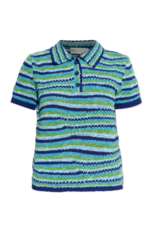 Tory Burch Polo With Decorative Knit