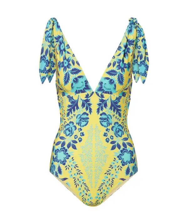 Etro Floral Print One-piece Swimsuit - Yellow
