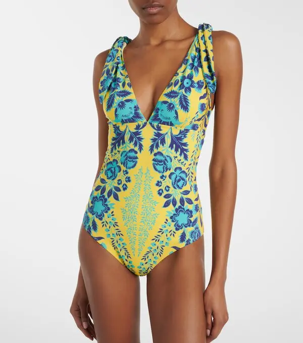 Etro Floral Print One-piece Swimsuit - Yellow