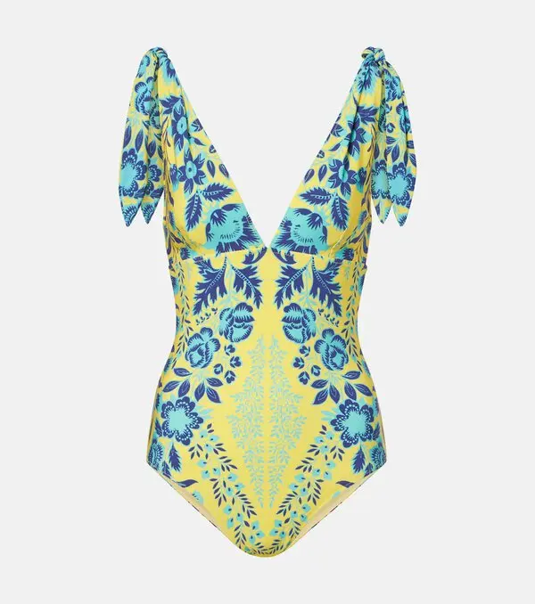 Etro Floral Print One-piece Swimsuit - Yellow