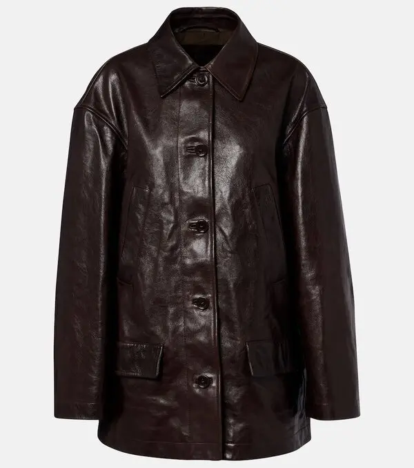 Balenciaga Oversized Leather Car Coat