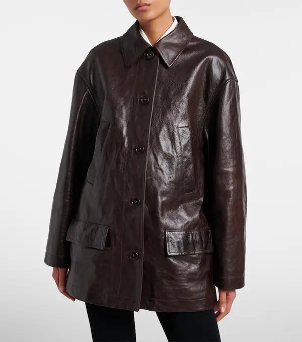 Balenciaga Oversized Leather Car Coat