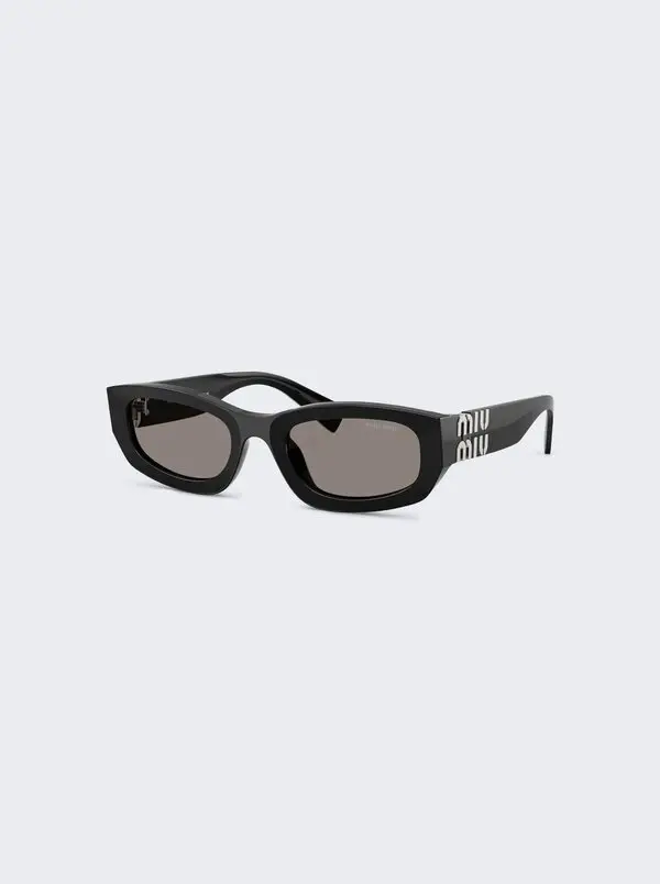 Miu Miu Rectangular Acetate Sunglasses - Black