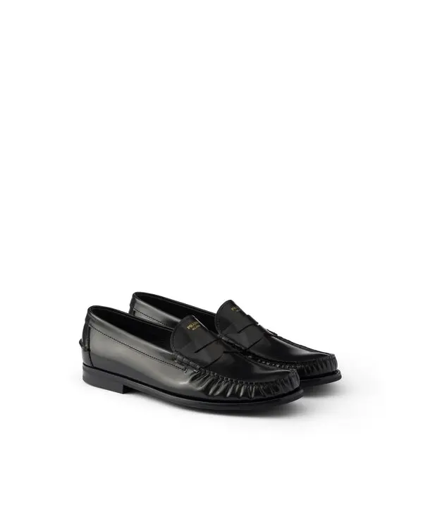 Prada Brushed Leather Loafers