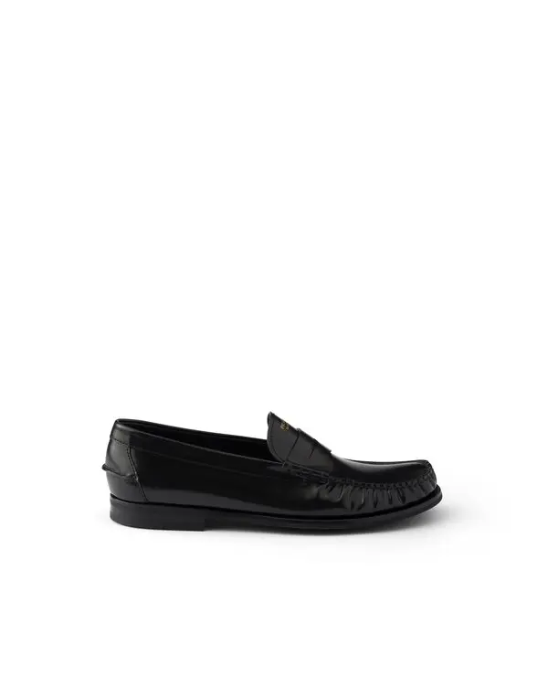 Prada Brushed Leather Loafers