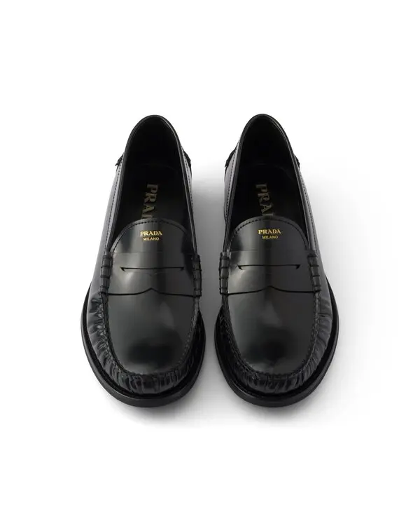 Prada Brushed Leather Loafers