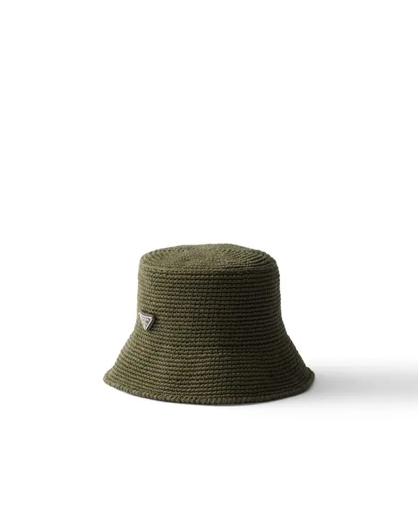 Prada Crochet Bucket Hat - Green