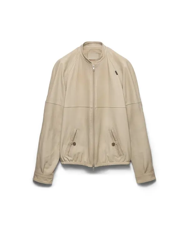 Prada Nappa Leather Jacket - Neutral