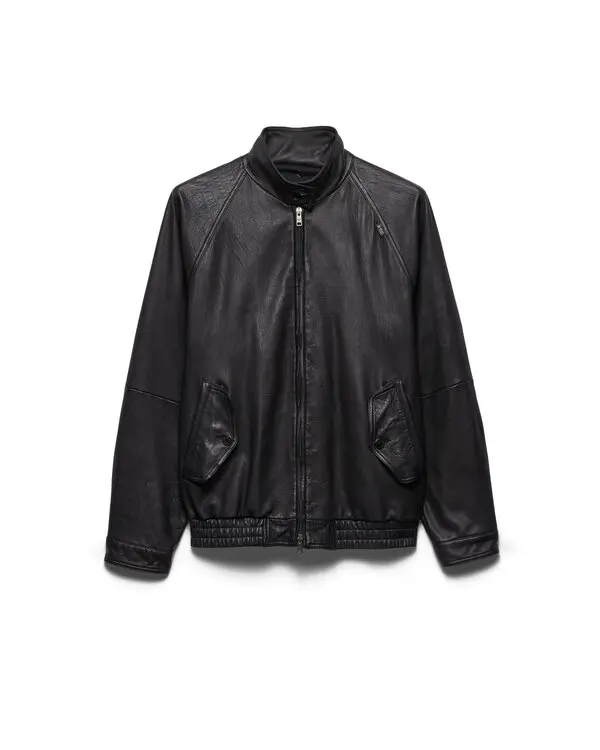 Prada Nappa Leather Blouson Jacket - Black