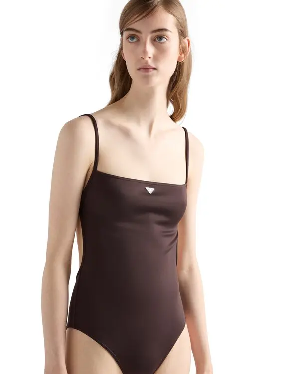 Prada Interlock Knit One-piece Swimsuit