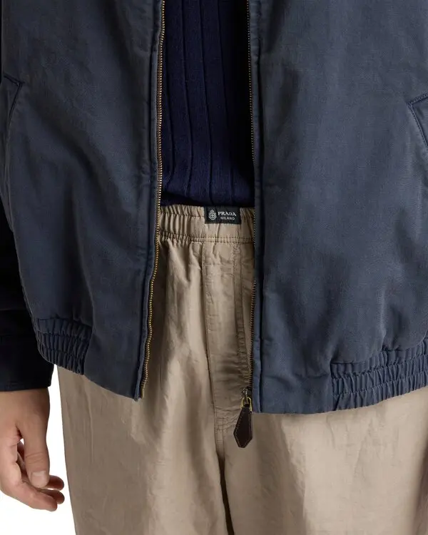 Prada Cotton Jacket With Leather Detail