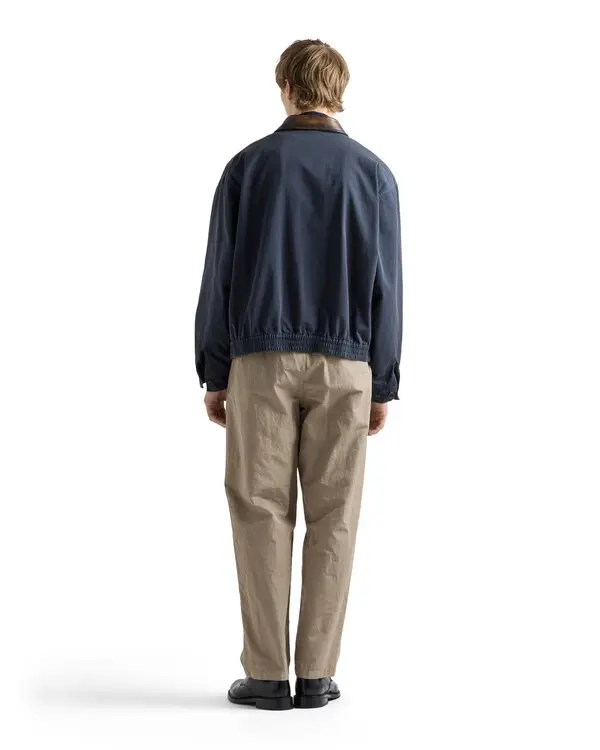 Prada Cotton Jacket With Leather Detail