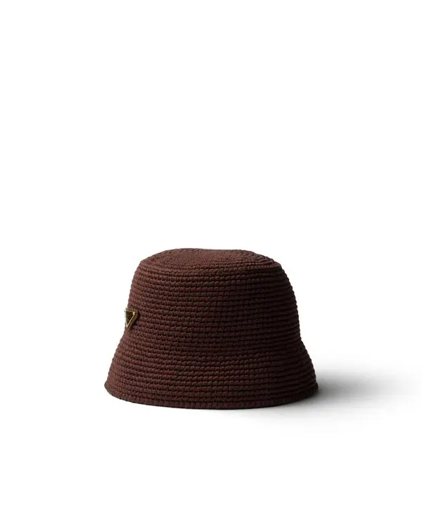 Prada Crochet Bucket Hat - Brown