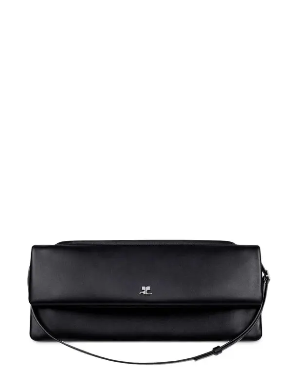 COURREGES Smooth Calf Cuff Clutch - Black