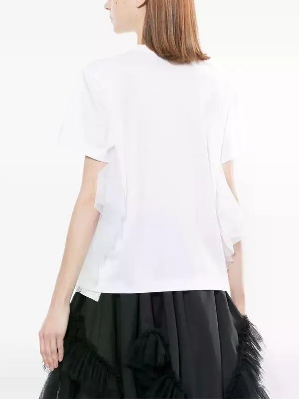 Noir Kei Ninomiya Ruffled Tulle Trim T-shirt