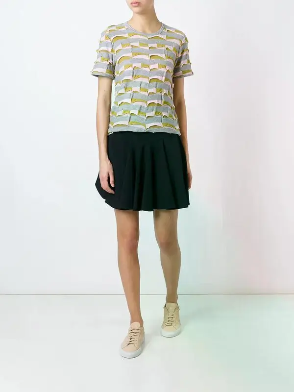 Junya Watanabe Comme Des Garçons Striped Panel T-shirt - Pink