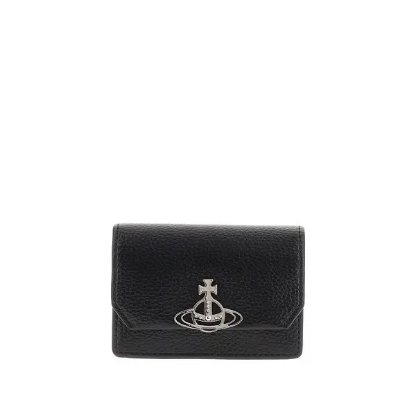VIVIENNE WESTWOOD Grain Faux Leather Business Cardholder - Black