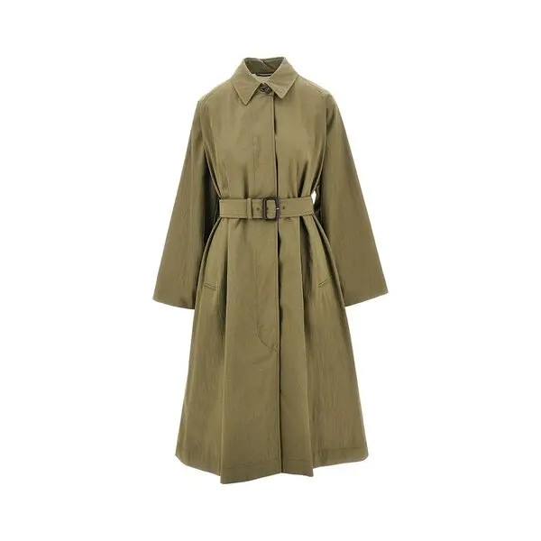 Max Mara Organic Cotton Blend Trench Coat With Belt