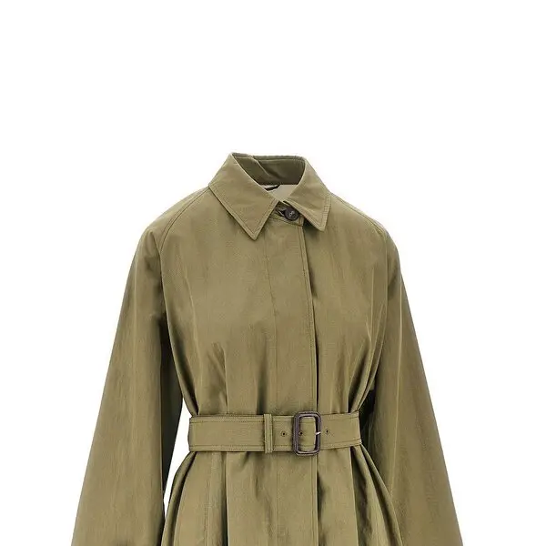 Max Mara Organic Cotton Blend Trench Coat With Belt
