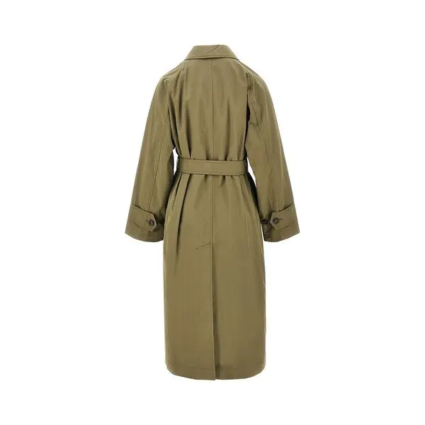 Max Mara Organic Cotton Blend Trench Coat With Belt