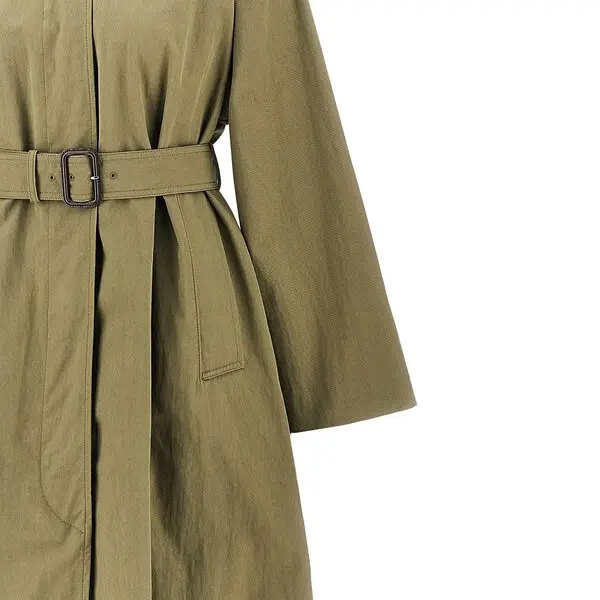 Max Mara Organic Cotton Blend Trench Coat With Belt