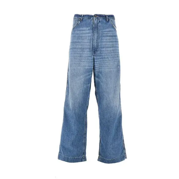 MAISON MARGIELA Washed Denim Wide Leg Jeans - Blue