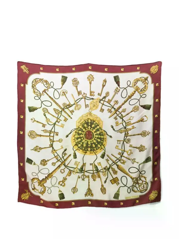 Hermès 1970s Les Clefs Silk Scarf
