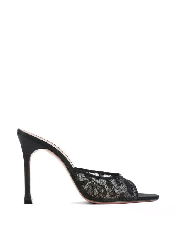 Amina Muaddi Alexa Lace 95 Pumps - Black