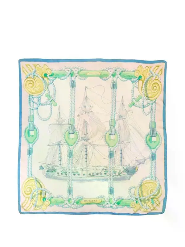 Hermès 1968 Tribord Silk Scarf - Pink