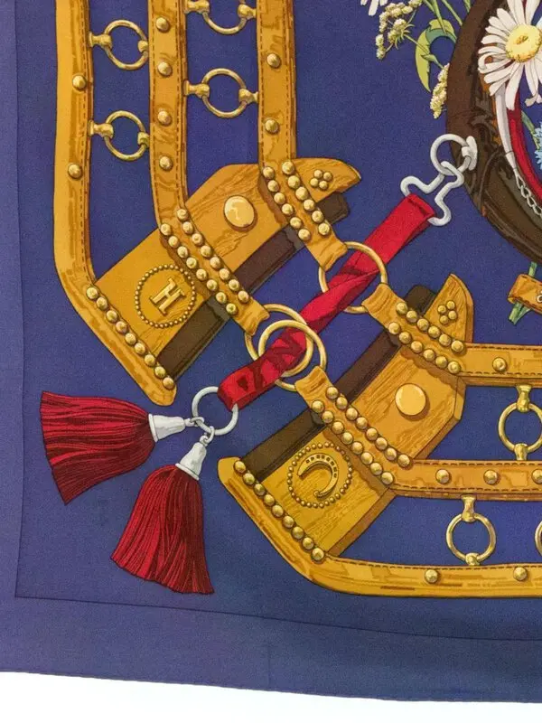Hermès 1990s Aux Champs Silk Scarf