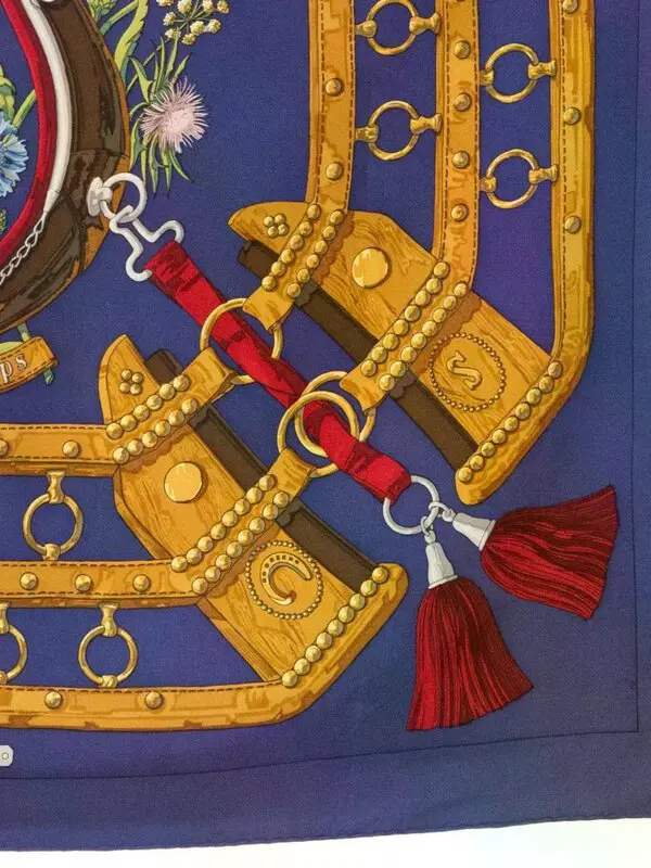 Hermès 1990s Aux Champs Silk Scarf