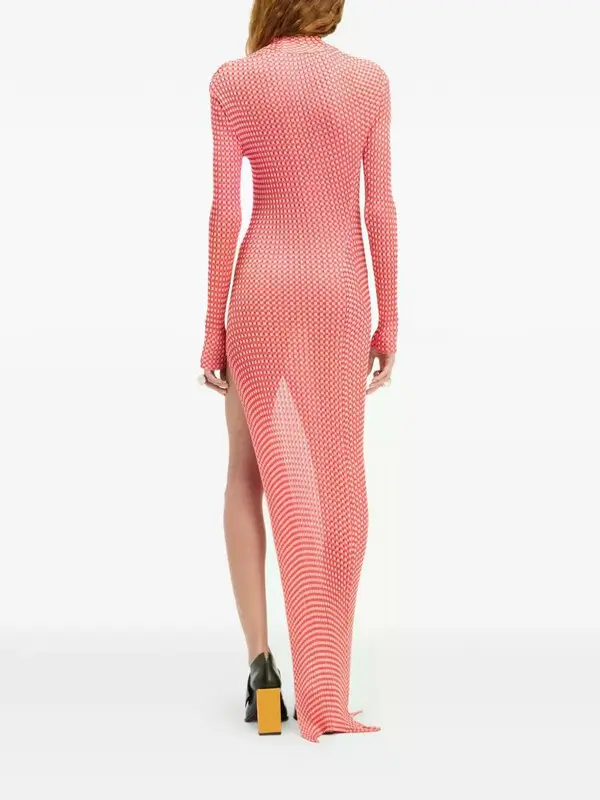 JEAN PAUL GAULTIER Gingham Asymmetric Maxi Dress