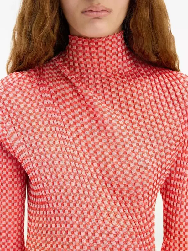 JEAN PAUL GAULTIER Gingham Asymmetric Maxi Dress