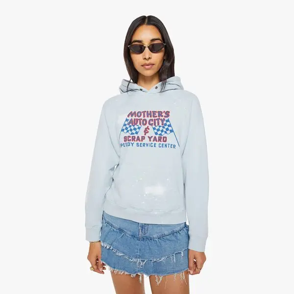 MOTHER The Square Hoodie Auto City - Blue