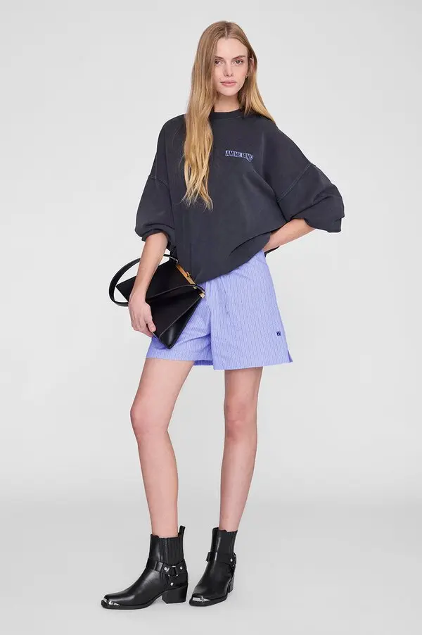ANINE BING Oversized Palm Sweatshirt - Washed Black