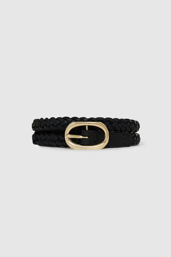 ANINE BING Braided Leather Belt With Signature Buckle
