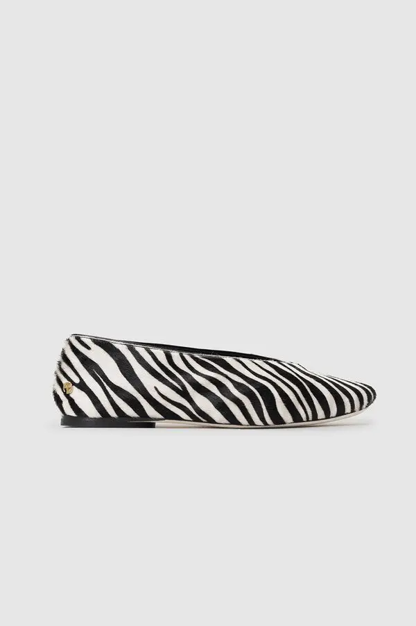 ANINE BING Ana Flats Calf Hair - Zebra