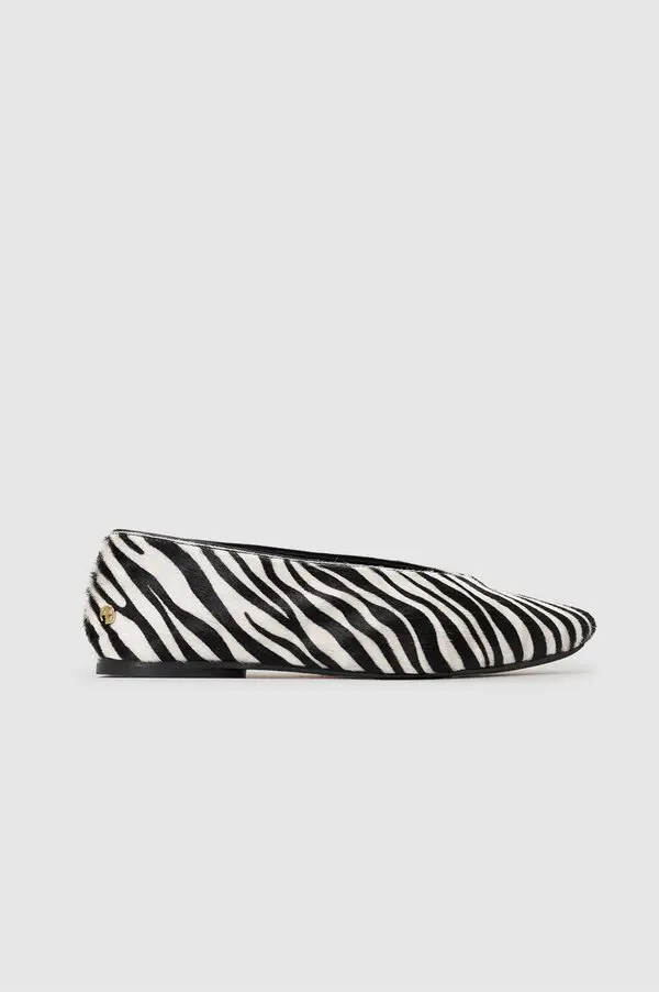 ANINE BING Ana Calf Hair Flats - Zebra