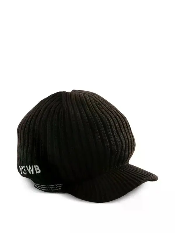 WALES BONNER Ribbed-knit Peaked Cap - Brown