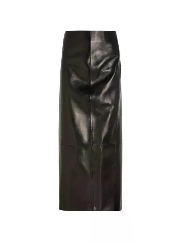 Khaite Lyle High-waisted Leather Maxi Skirt - Black