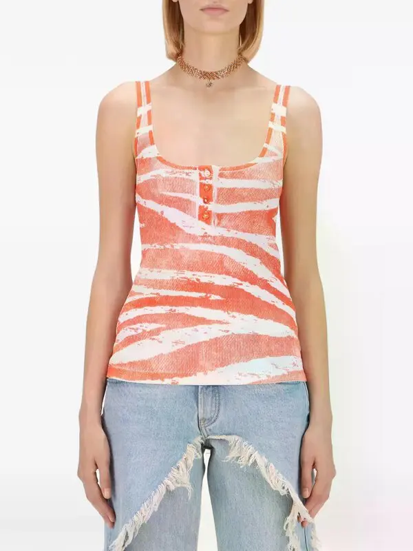 Blumarine Printed Tank Top - Orange