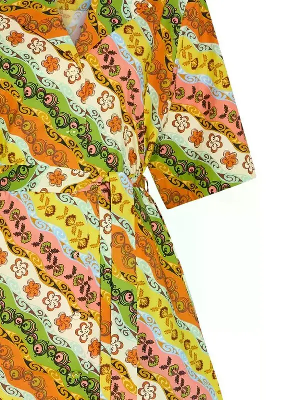 ALEMAIS Janine Graphic-print Belted Mini Dress