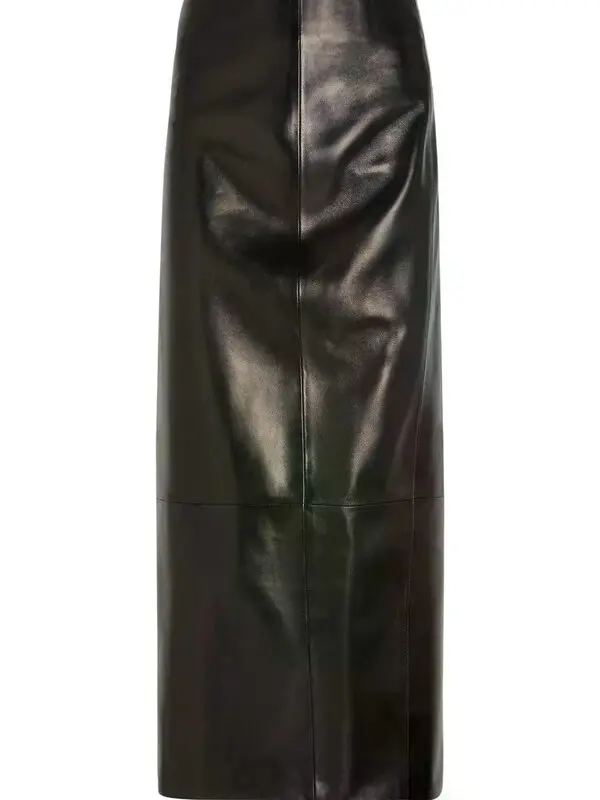 Khaite Lyle High-waisted Leather Maxi Skirt