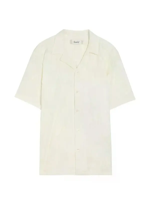 FORET Peer Jacquard Short-sleeve Shirt - White