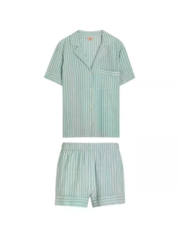 Eberjey Nautico Shortie Striped Cotton Pajamas