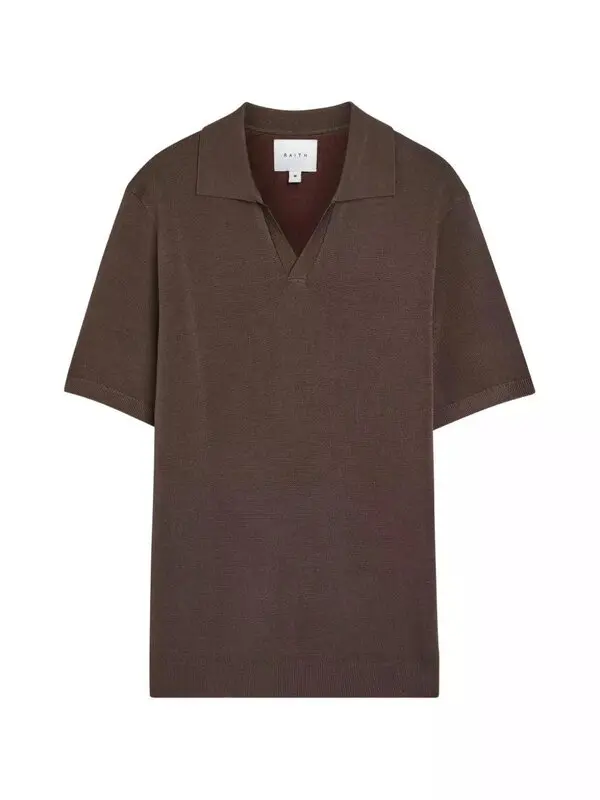 RAITH Fine-knit Polo Shirt - Brown