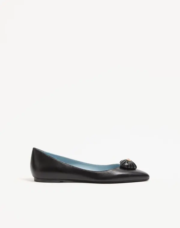 Valentino Garavani Coeur Royal Kidskin Ballerina - Black
