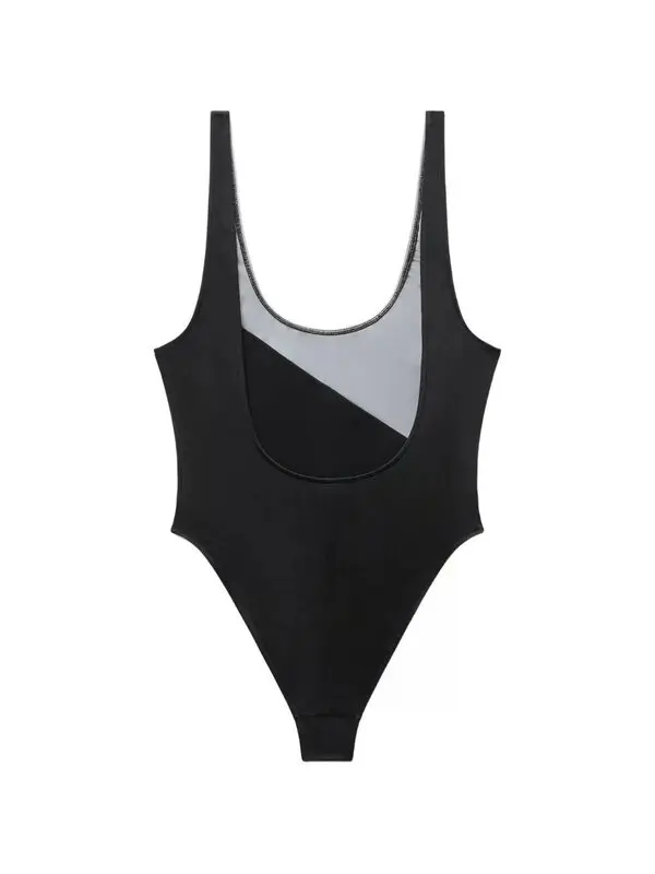 Versace Embroidered Logo One-piece Swimsuit - Black
