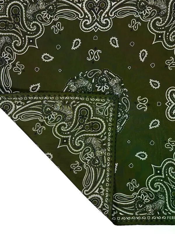 FERRAGAMO Paisley Tiger-print Scarf
